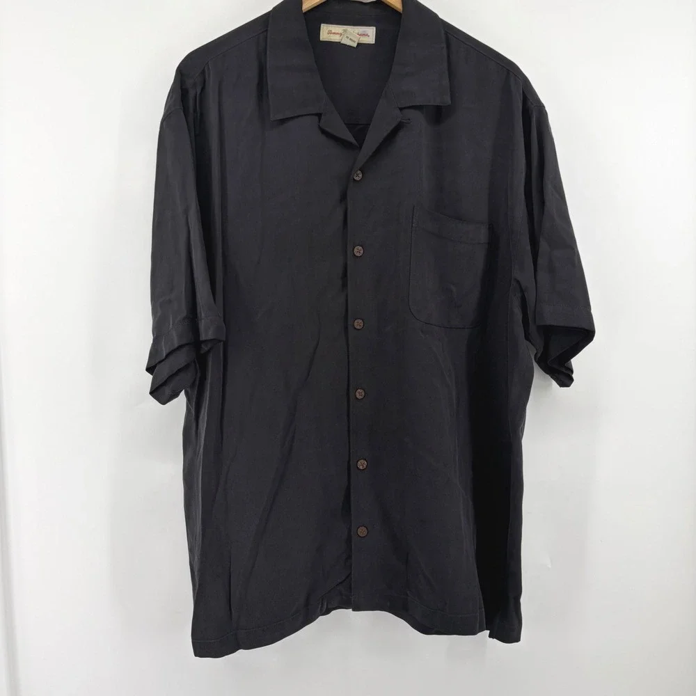 Tommy Bahama | Shirts | Tommy Bahama Mens Large Black 0 Silk Short ...